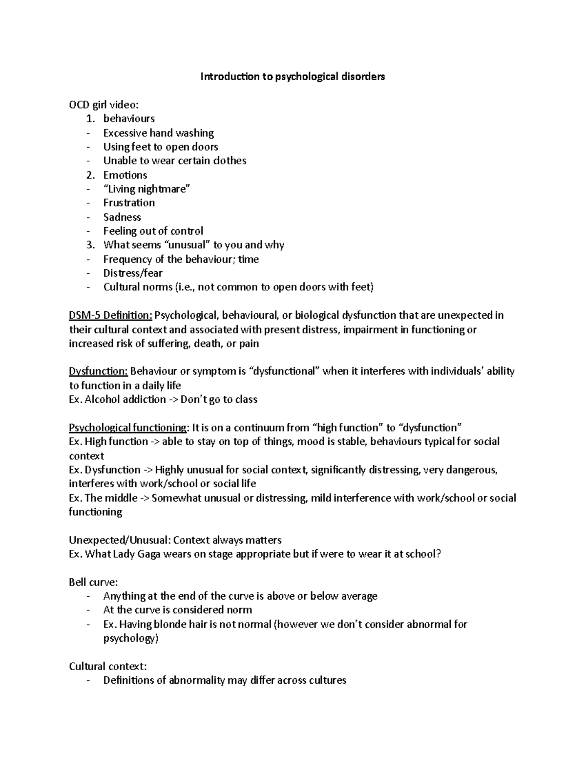 Abnormal psych 1 - Introduction to psychological disorders OCD girl ...