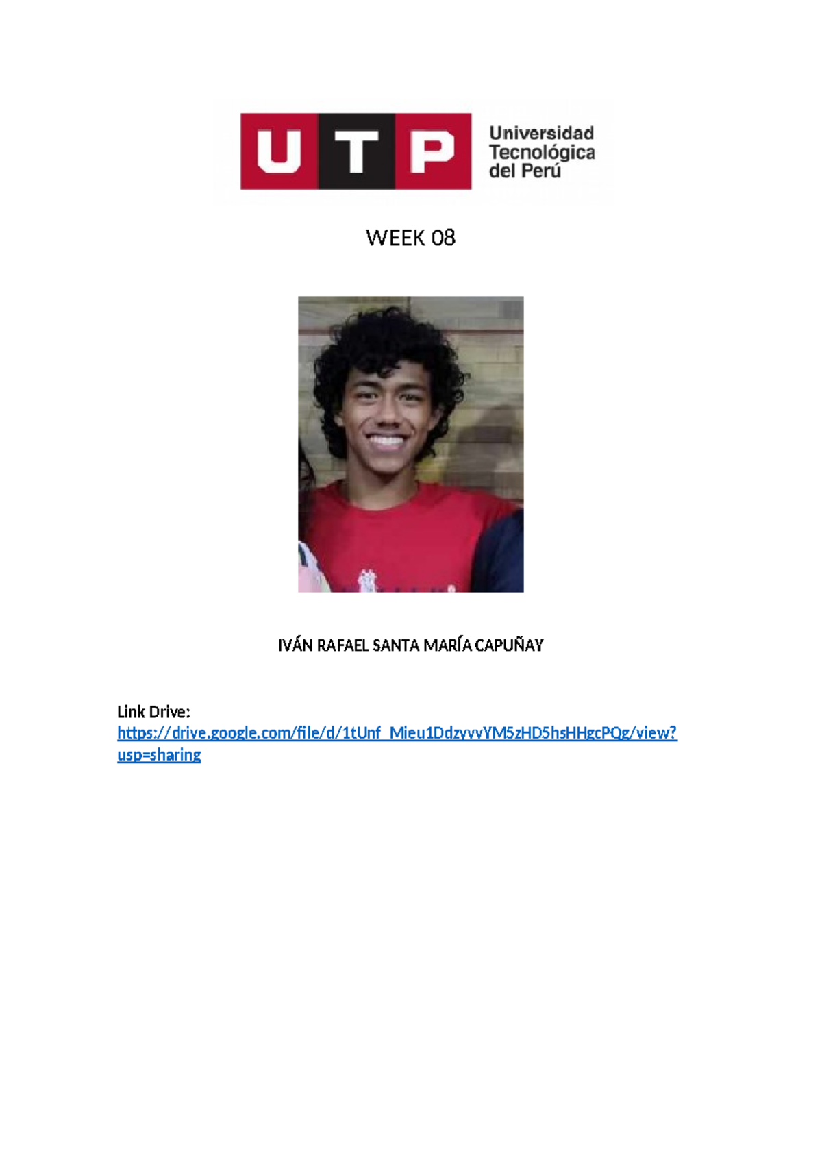 WEEK 08 - tarea de la semana 8 - Ingles - WEEK 08 IVÁN RAFAEL SANTA MARÍA CAPUÑAY Link Drive ...