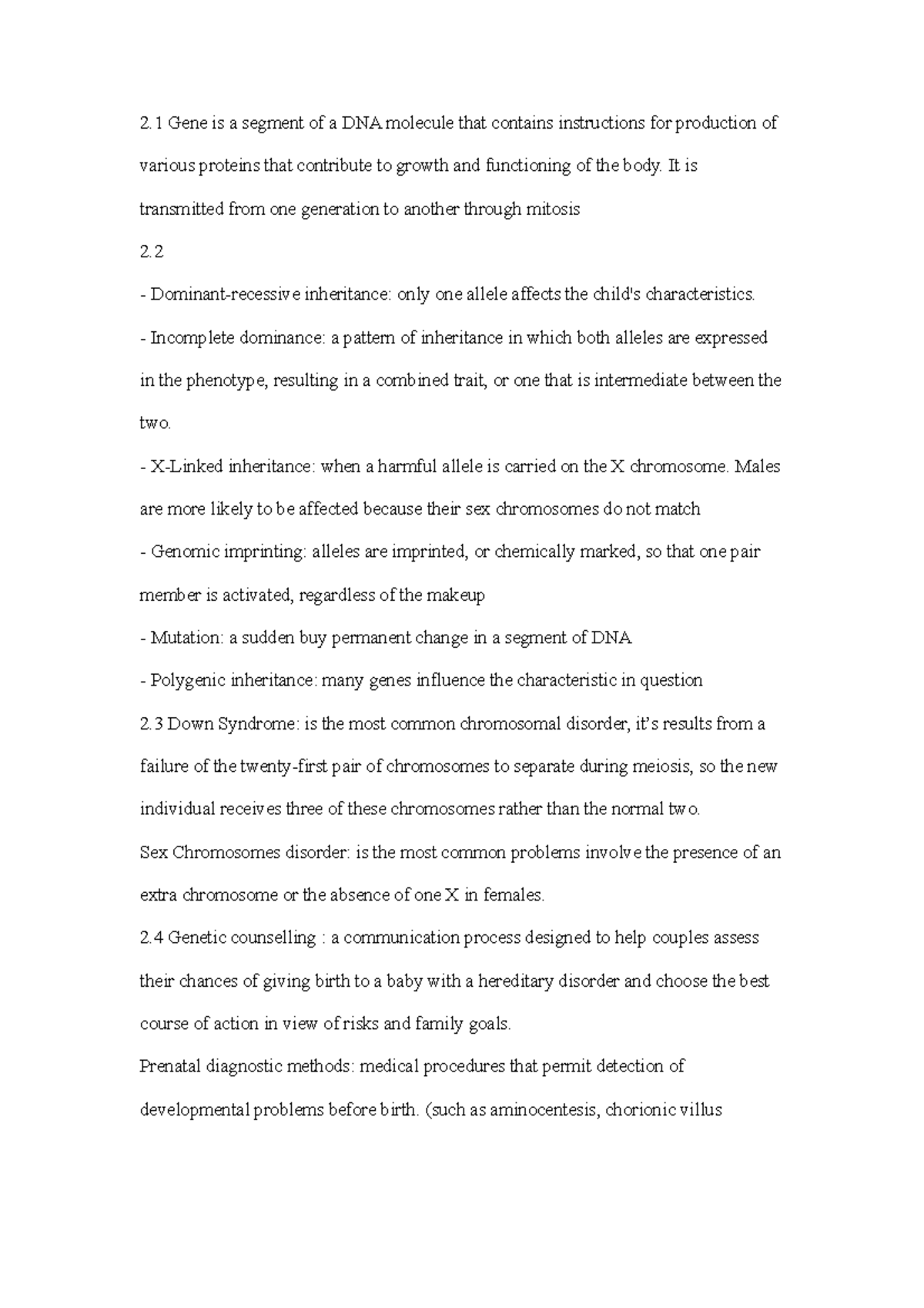 FCS070 Assignment 2 - 2 Gene is a segment of a DNA molecule that ...
