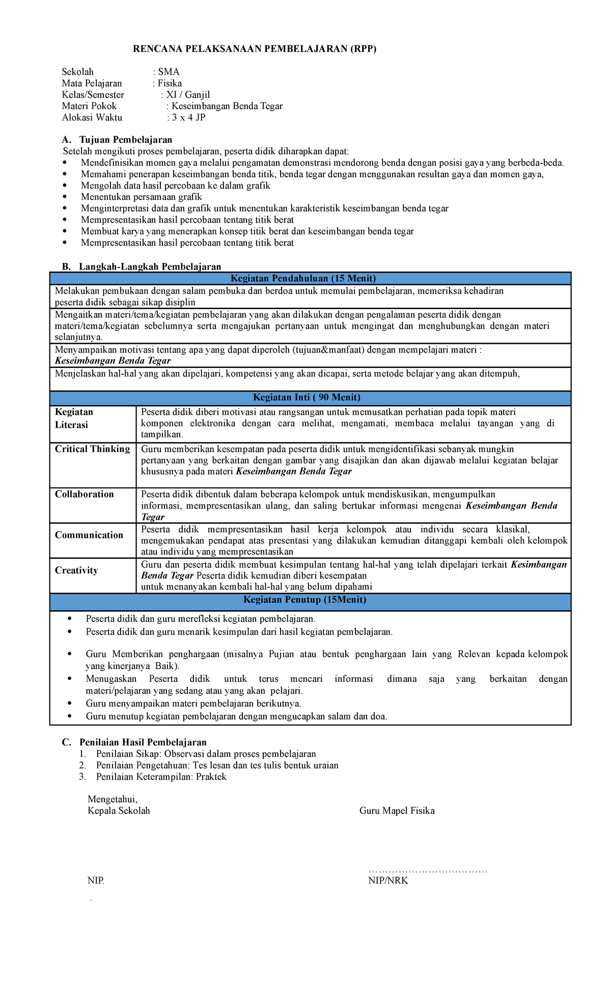 (1) Rencana Pelaksanaan Pembelajara 1 - RENCANA PELAKSANAAN ...
