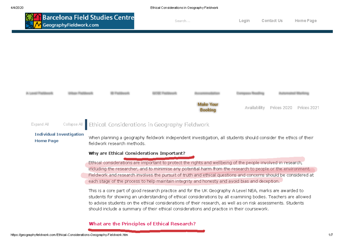 Ethics Geography Fieldwork - Ethical Considerations in Geography ...
