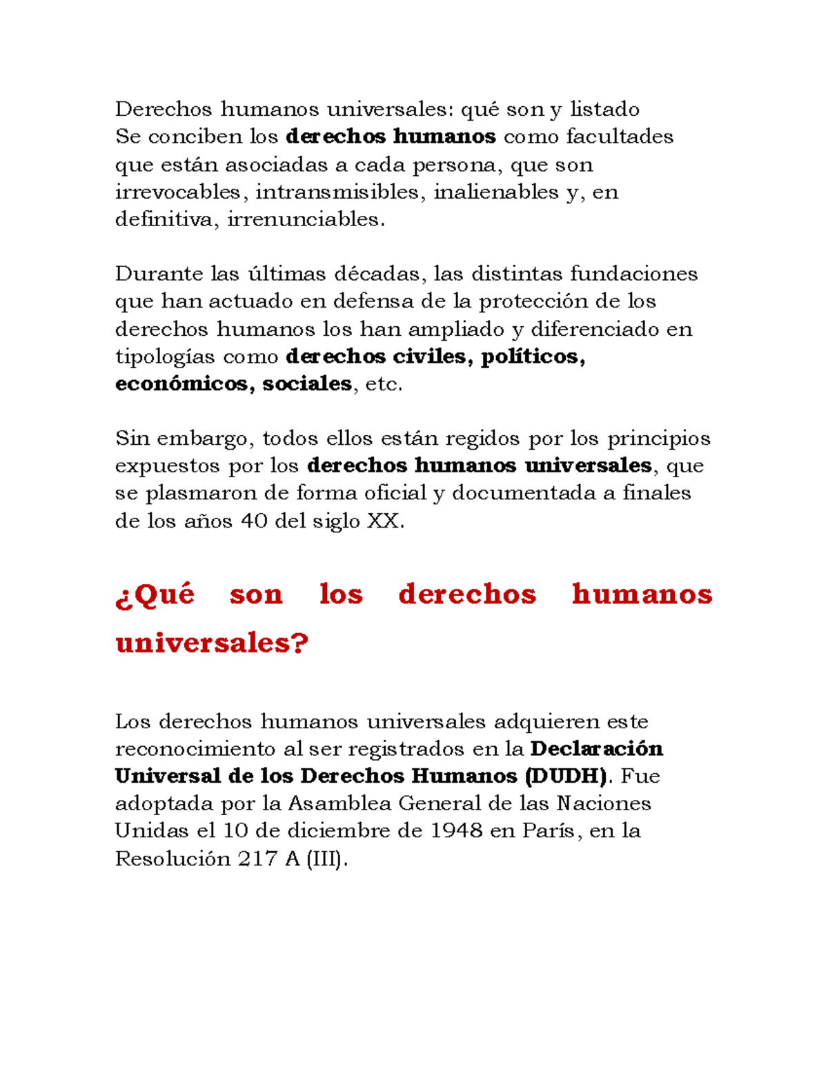 Taller 1 Apoyo - ..... - Derechos humanos universales: quÈ son y ...