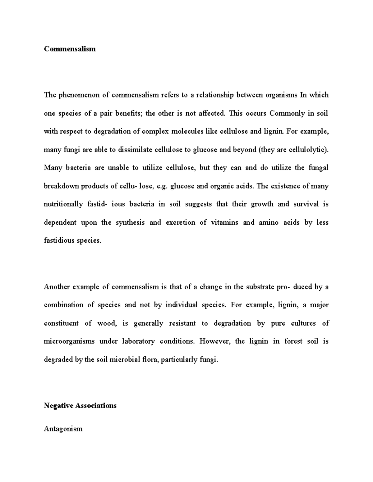 Commensalism Examples In Forest