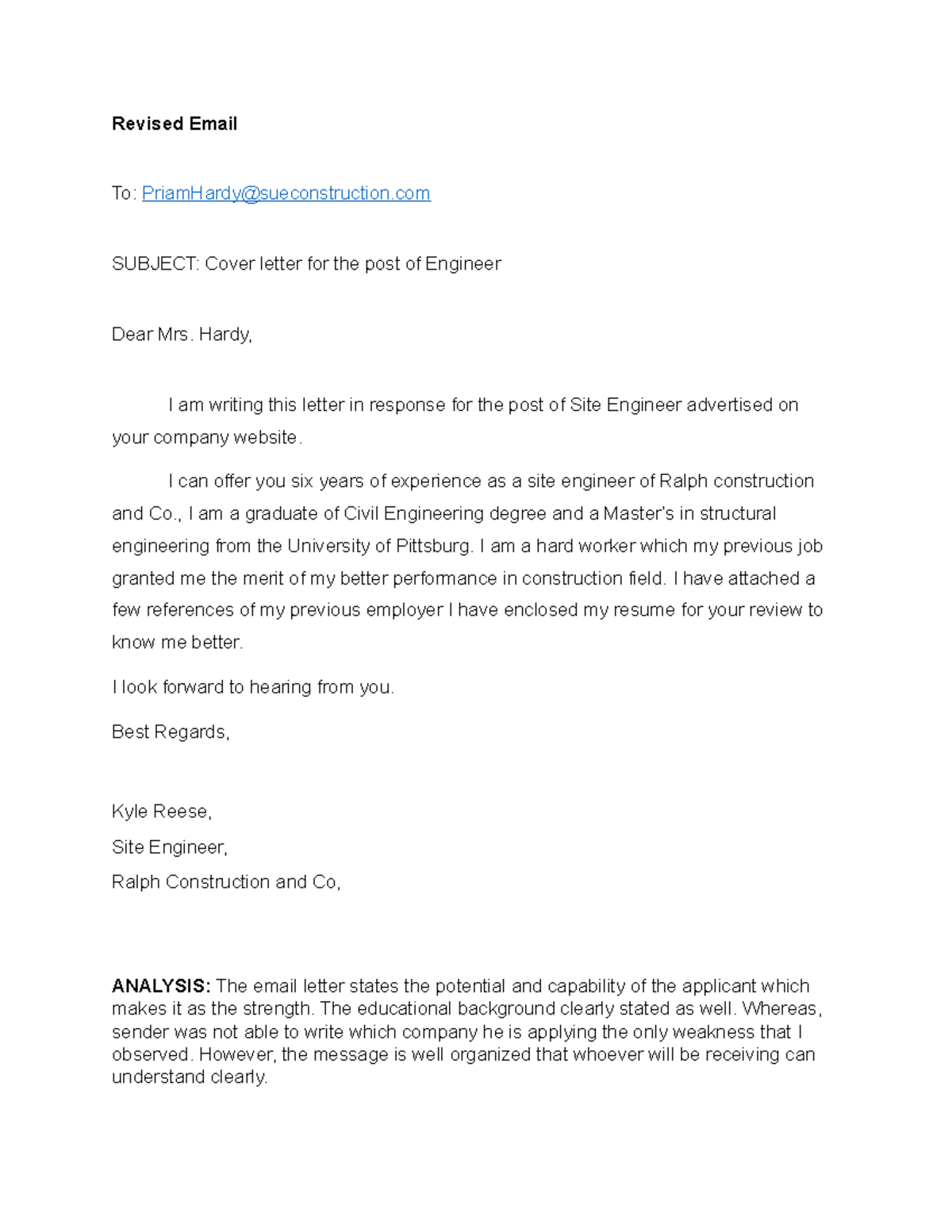 Revised Email letter - helps you to learn more - Revised Email To ...