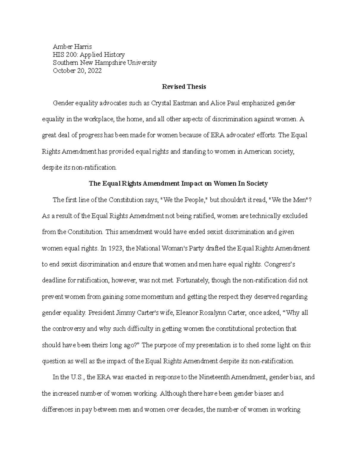 8-3 Project 2 Historical Analysis Essay Submission - Amber Harris HIS ...