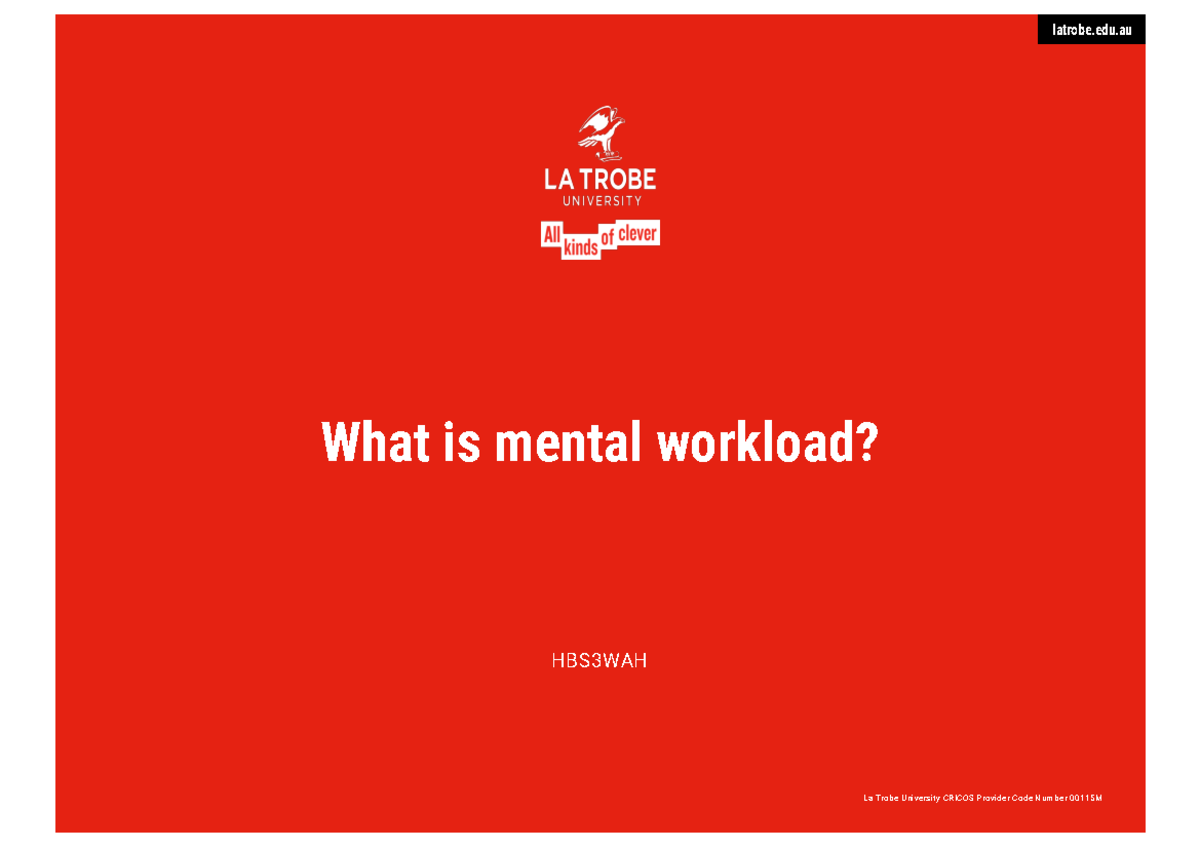 HBS3WAH Week 8 Slides - latrobe.edu La Trobe University CRICOS Provider ...