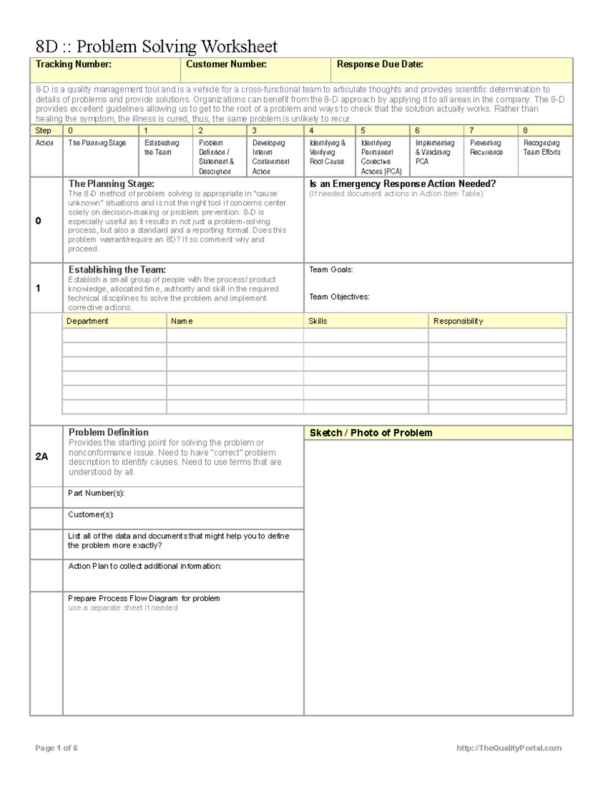 8D - Problem solving - 8D :: Problem Solving Worksheet Tracking Number ...