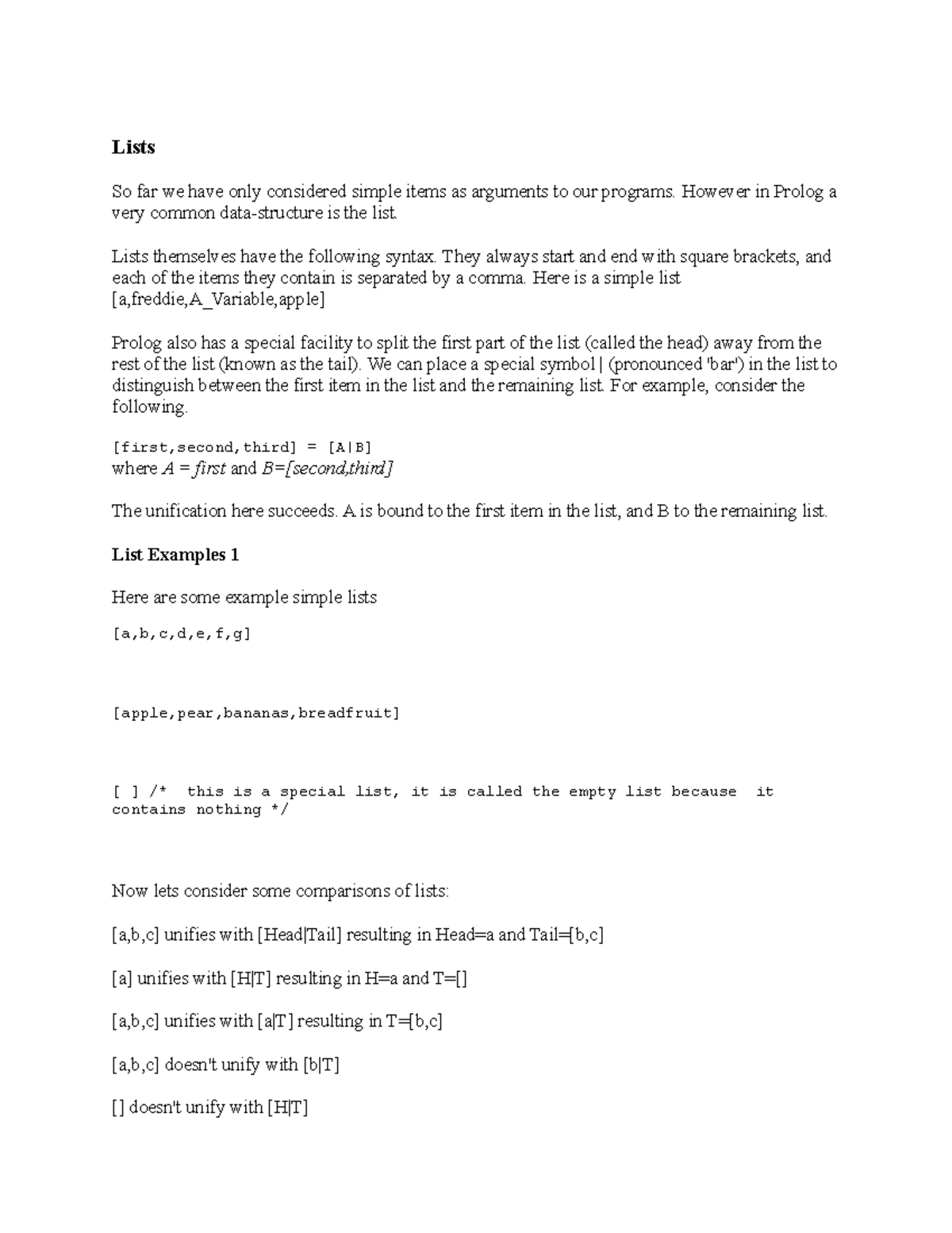 Dstl Lab Related Work Lists So Far We Have Only Considered Simple Items As Arguments To Our