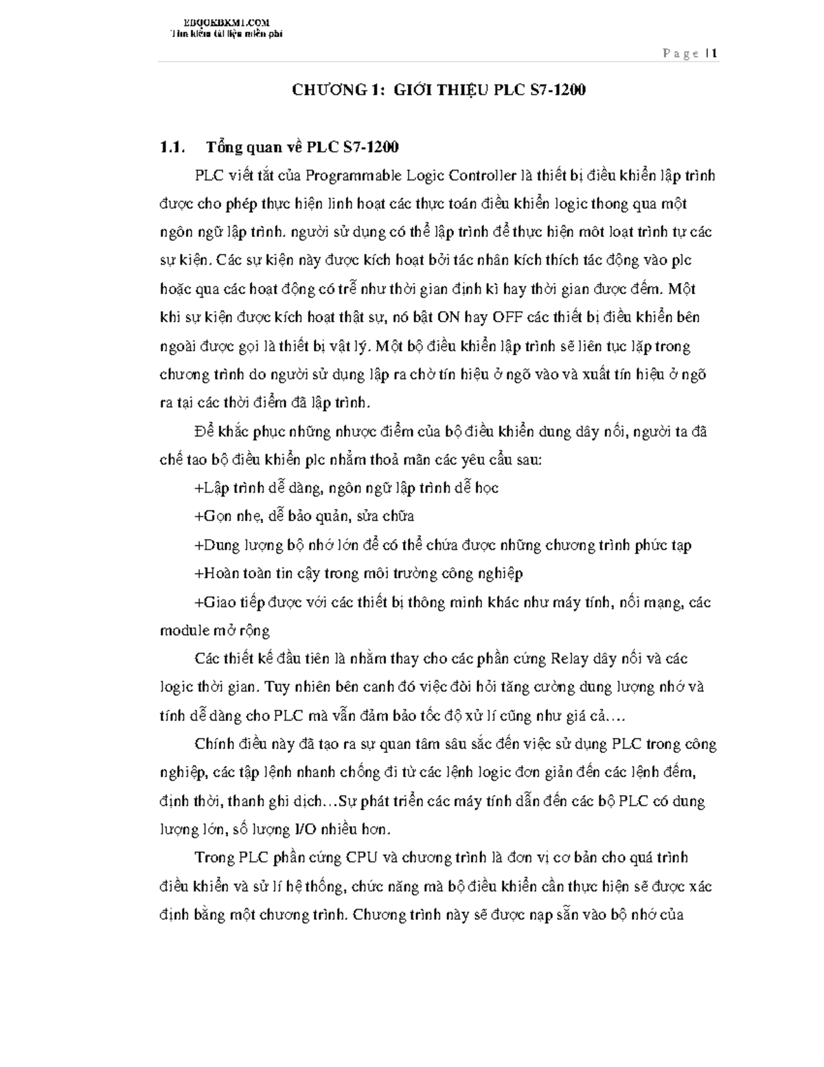 Tổng quan về PLC S7 - 1200 - CH NG 1: GI I THI U PLC S7- T ng quan v PLC S7- PLC vi t t t c a ...