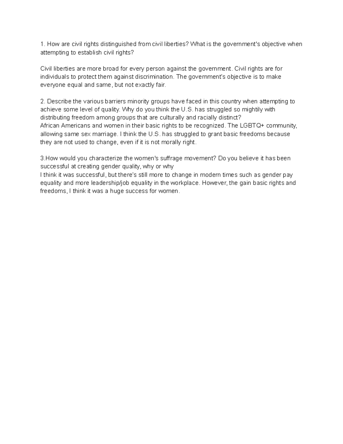 CAD PG. 217 - Questions from the book - How are civil rights ...