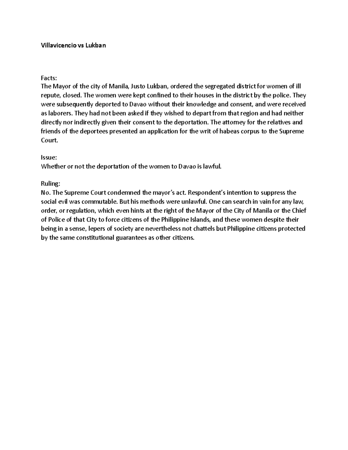 Villavicencio vs Lukban - Villavicencio vs Lukban Facts: The Mayor of ...