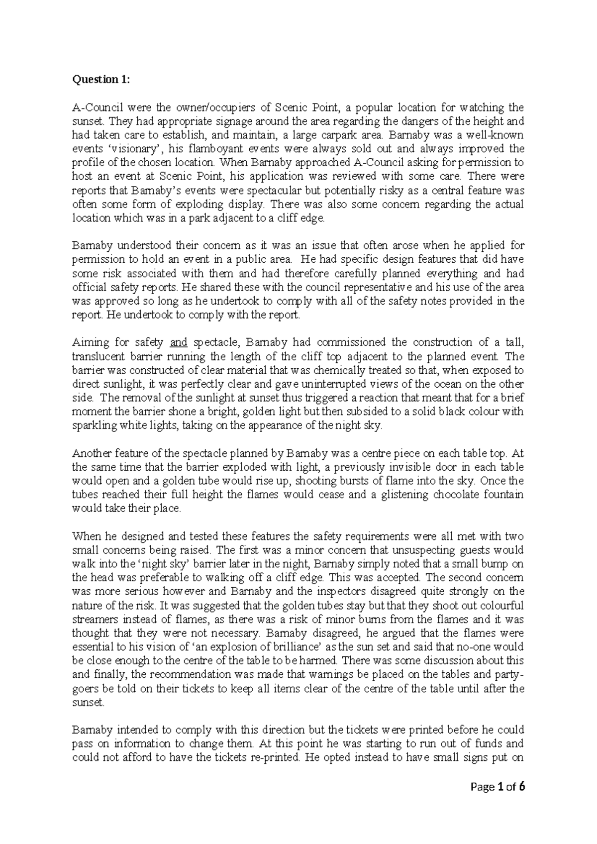 2018 Final Exam - Tort Law 2021 materials for reference and additional ...