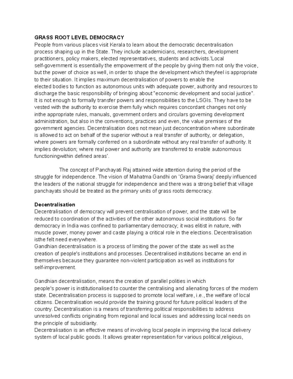 Module 3 GENDER AND NEW SOCIAL MOVEMENT (sem6) - GRASS ROOT LEVEL ...