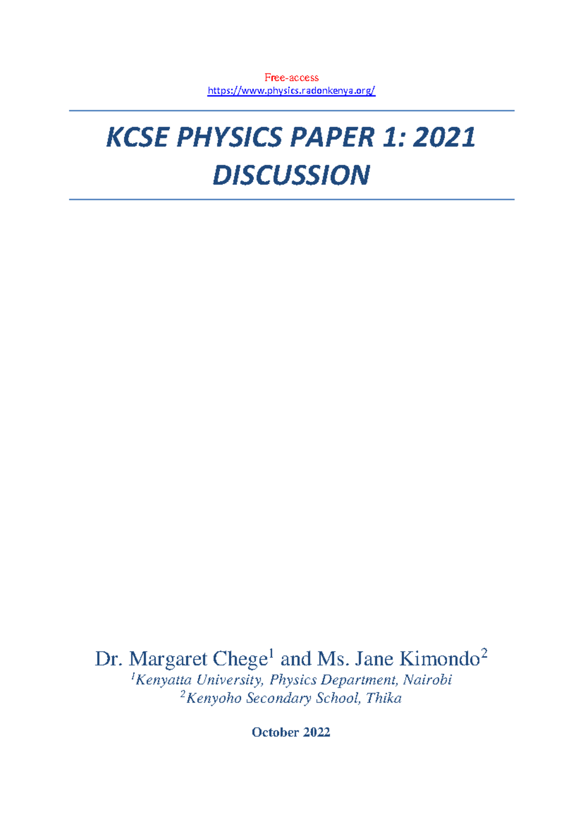 18 30122022 093223 KCSE Physics Paper 1 2021 notes - Free-access ...
