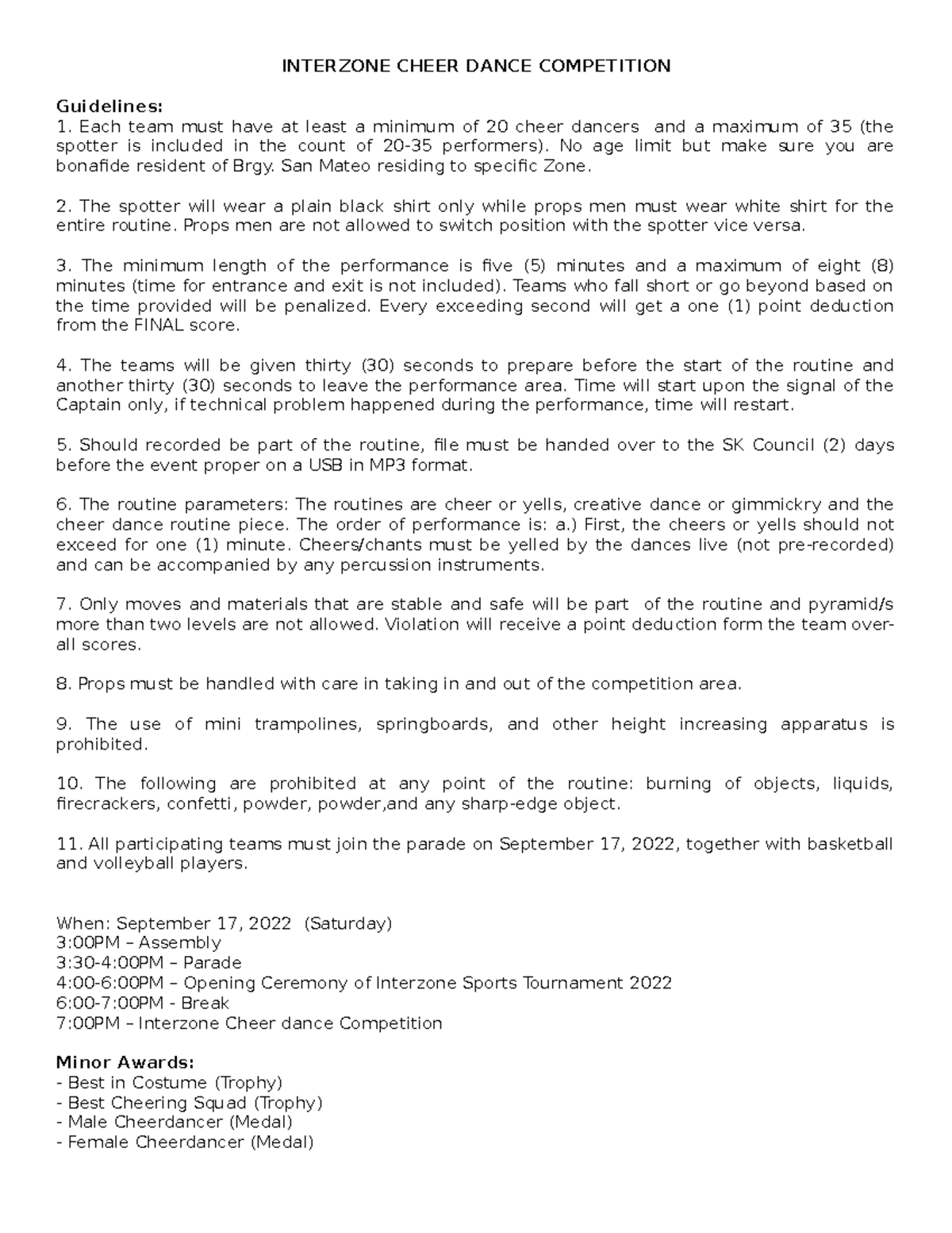 Inter zone Cheer dance Competition - INTERZONE CHEER DANCE COMPETITION ...