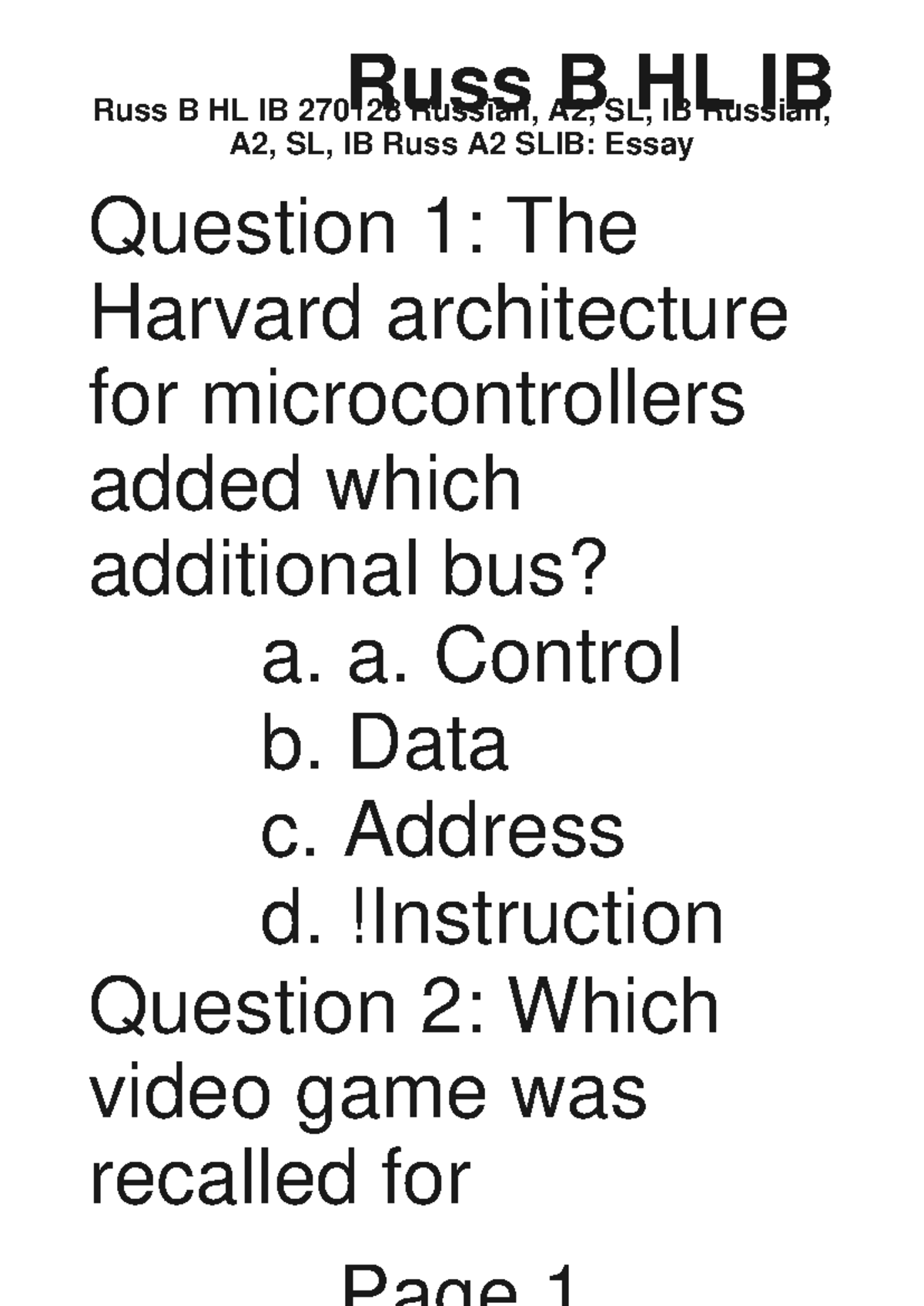 Russ B HL IB 270128 Russian, A2, SL, IB Russian, A2, SL, IB Russ A2 ...