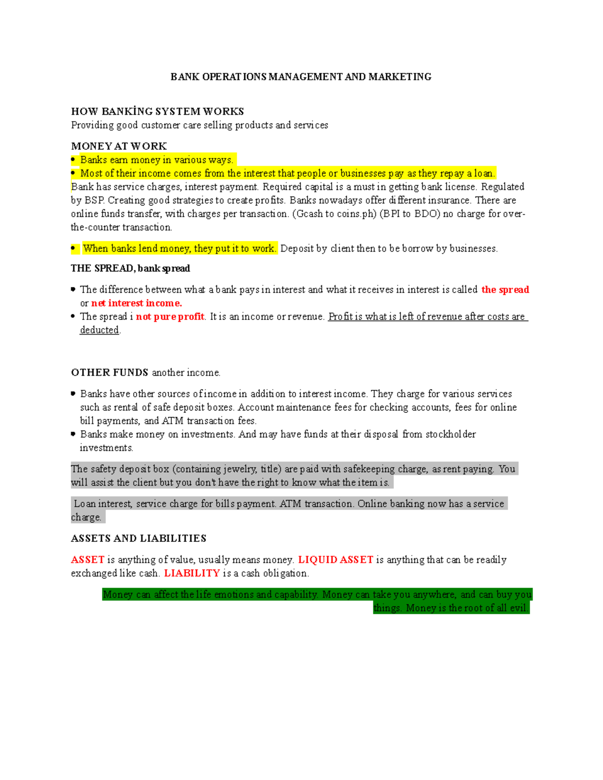 BANK Operations Management AND Marketing part 5 - 3 bank classification ...