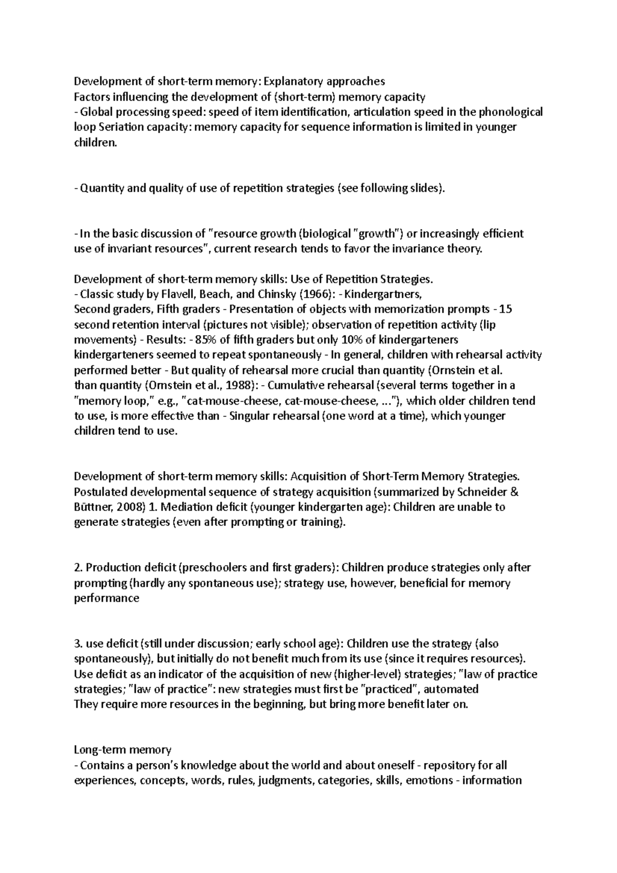 Development of short - Psycho notes - Development of short-term memory ...