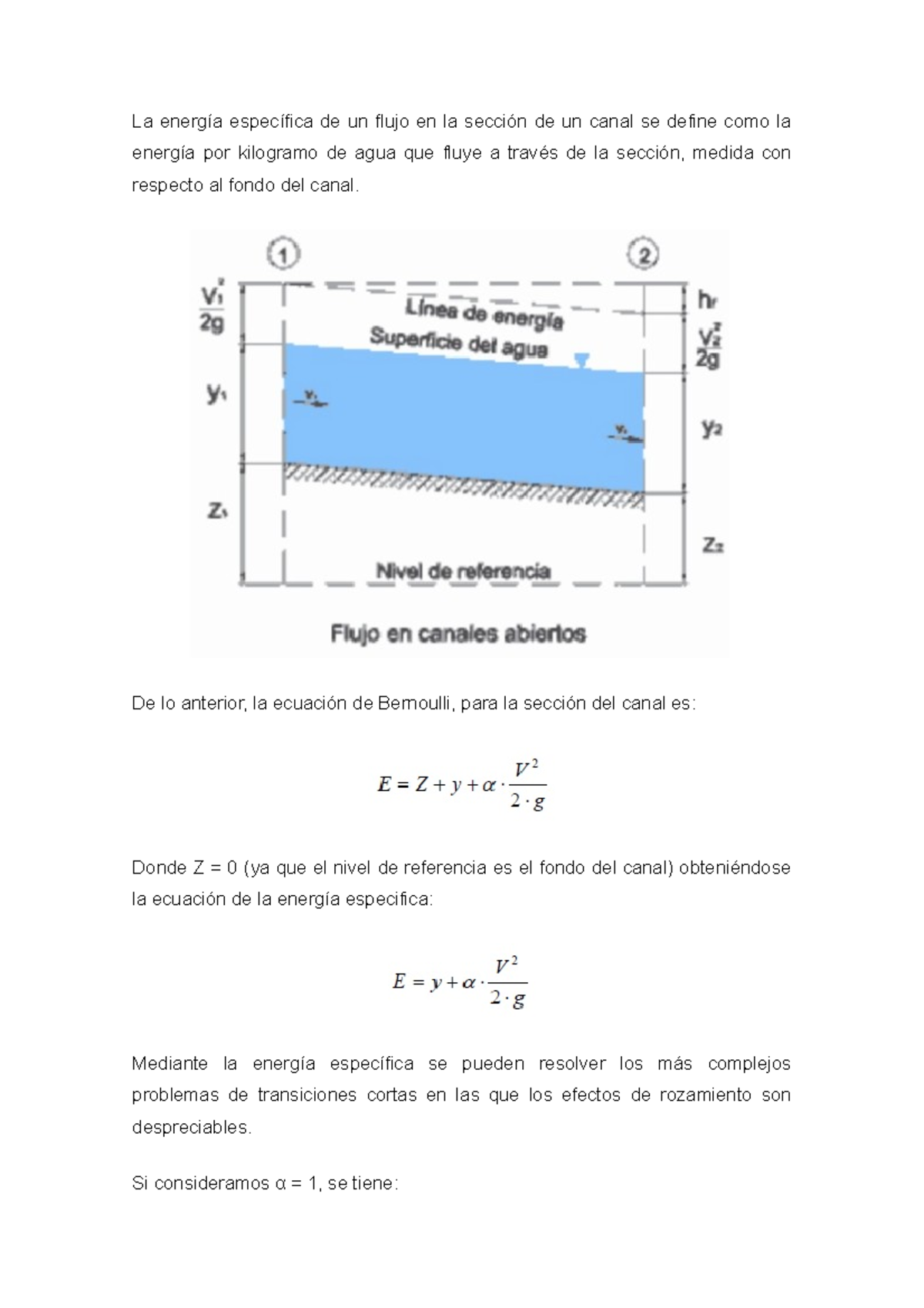 Practica 7 Lab. Hidráulica Energía Específica -Taller - La energía ...