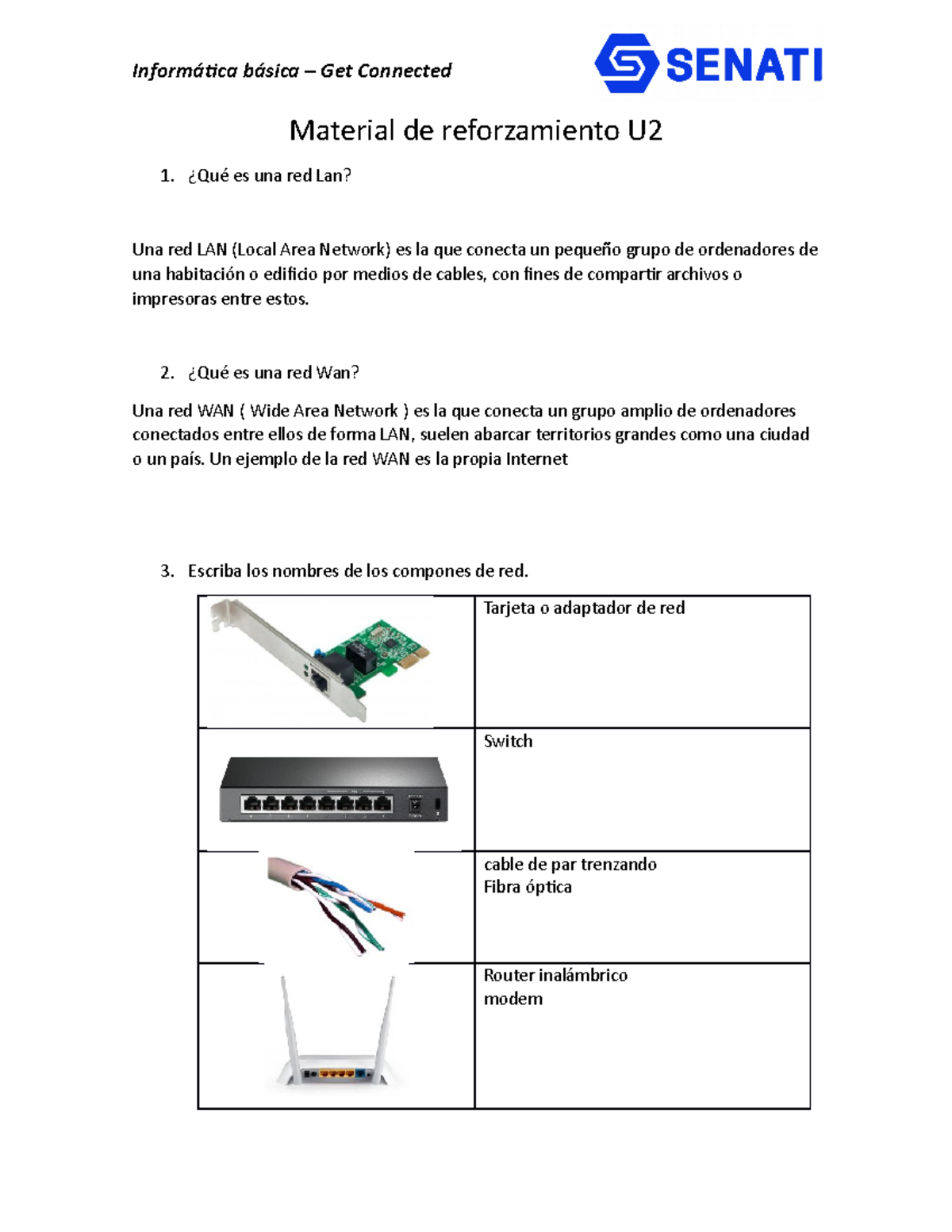 SINU-151 Unidad 02 Material Reforzamiento - Informática básica – Get Connected Material de - Studocu