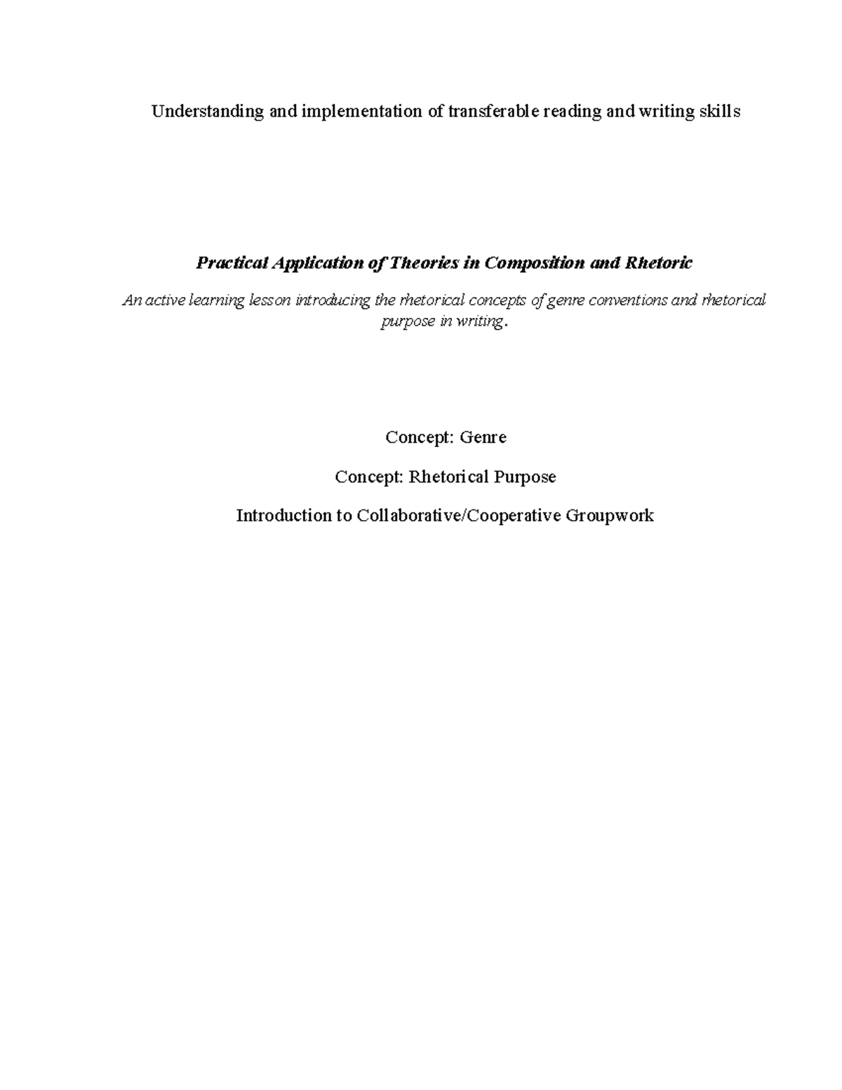 Understanding and implementation of transferable reading and writing ...