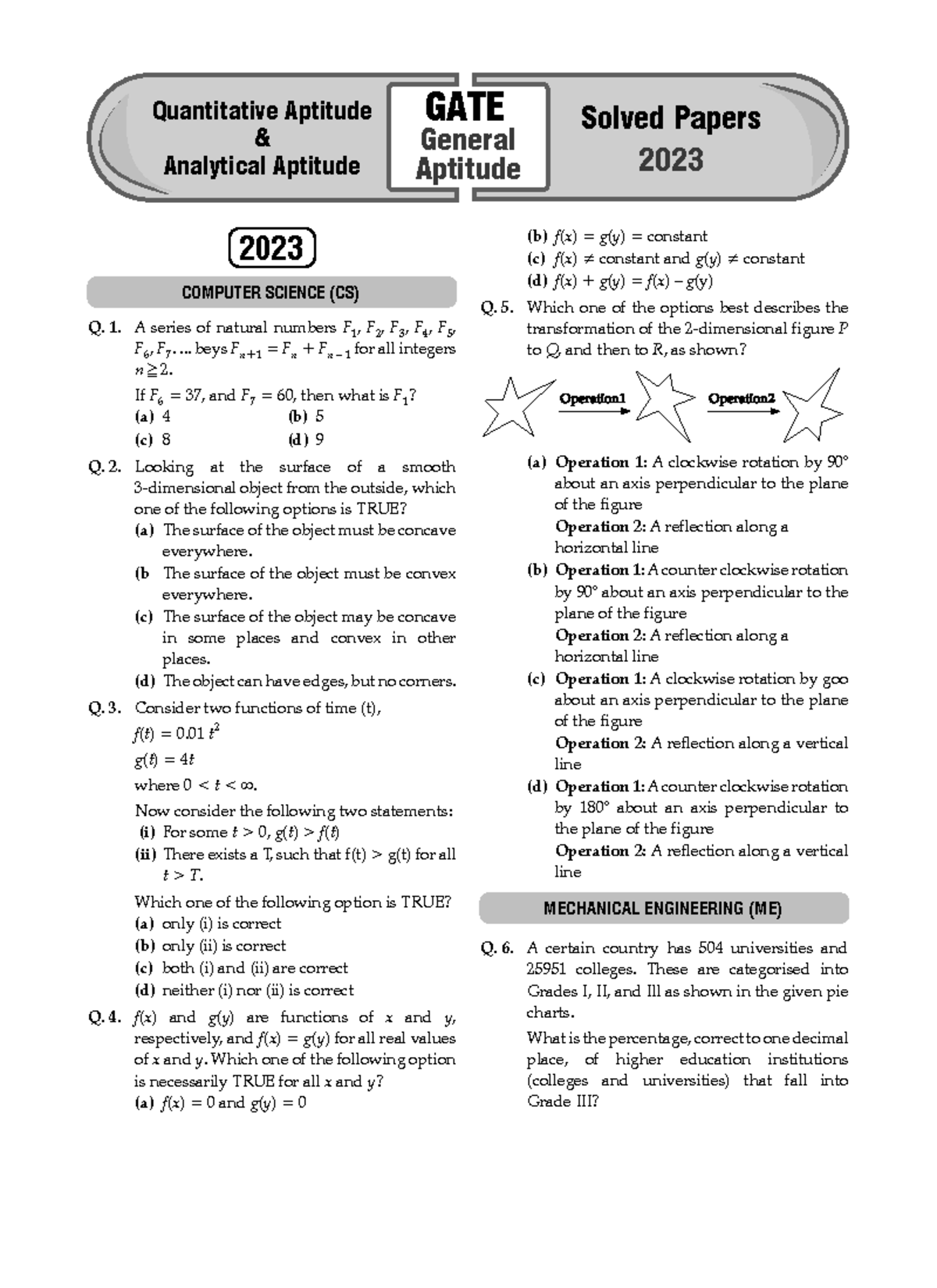 Gate netwwork pf - General Aptitude GATE Solved Papers 2023 ...