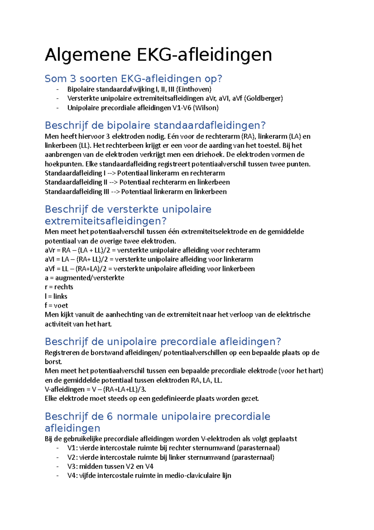 Verpleegkundige methodiek-hoofdstuk 2-doelstellingen - Algemene EKG ...