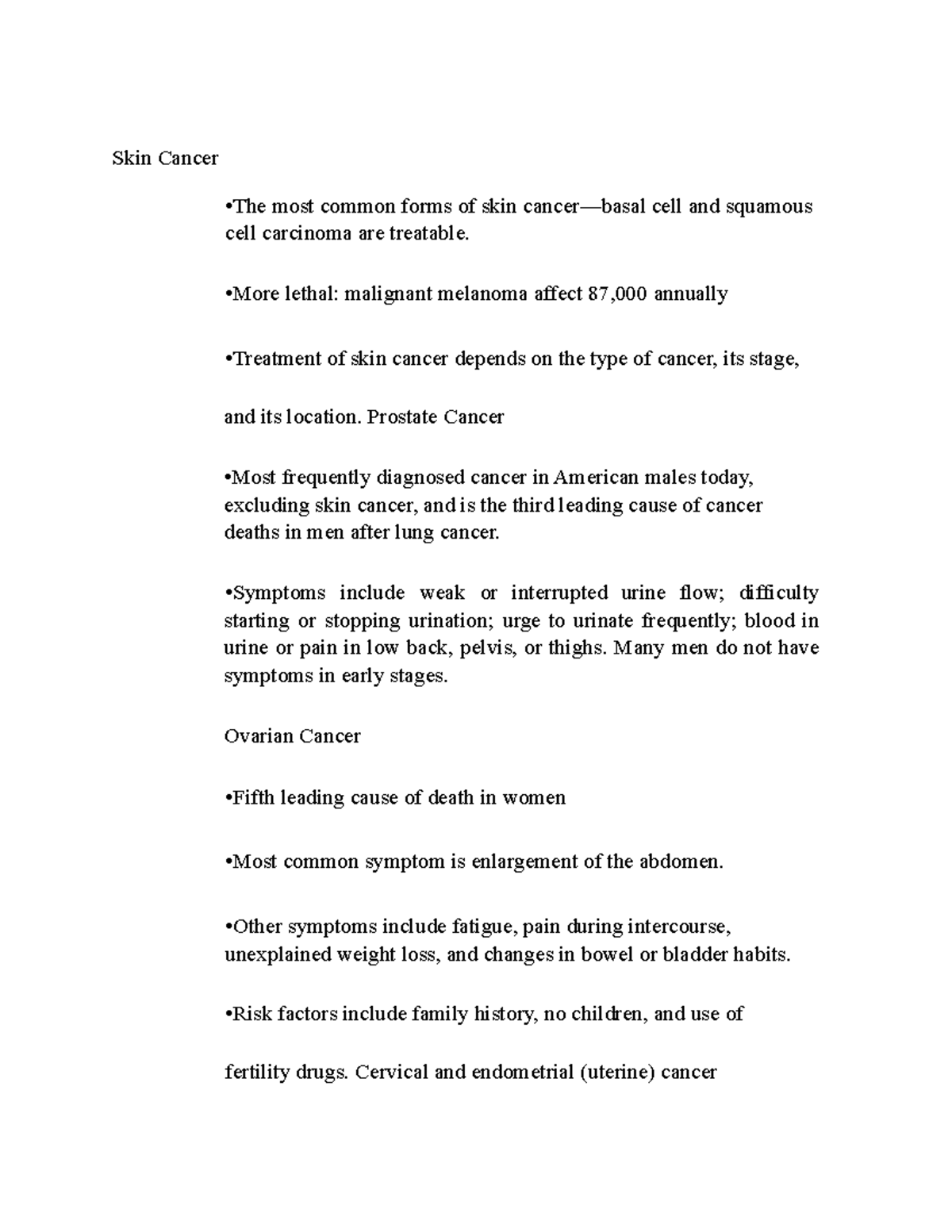 Skin Cancer study guide - Skin Cancer •The most common forms of skin ...