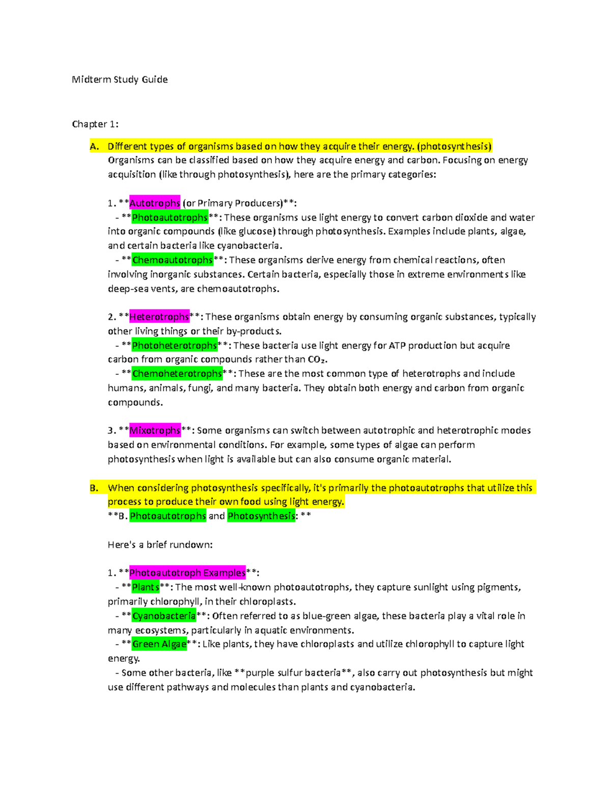 Midterm Detailed Study Guide copy copy - Midterm Study Guide Chapter 1 ...