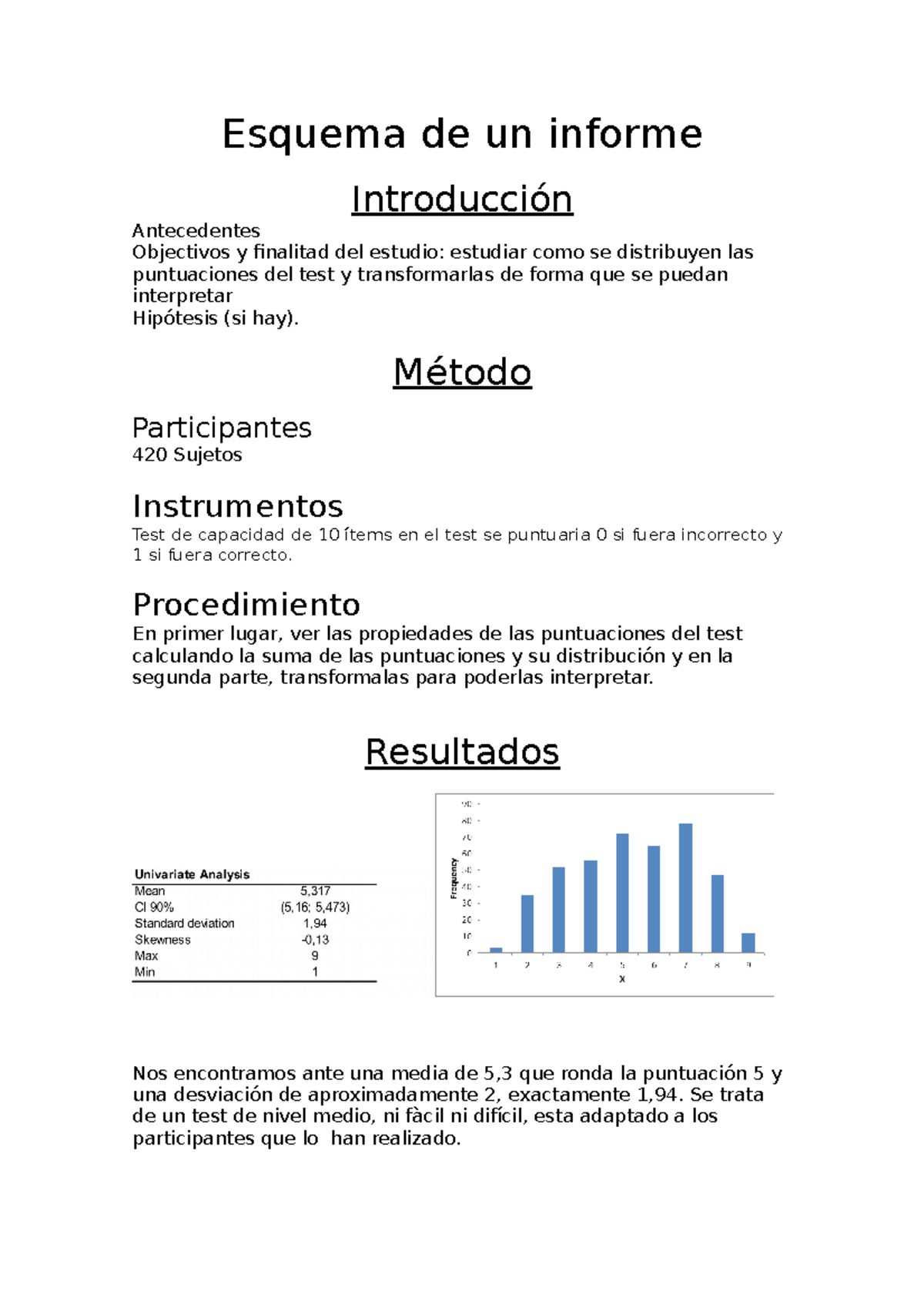Esquema de un informe - Esquema de un informe Introducción Antecedentes ...