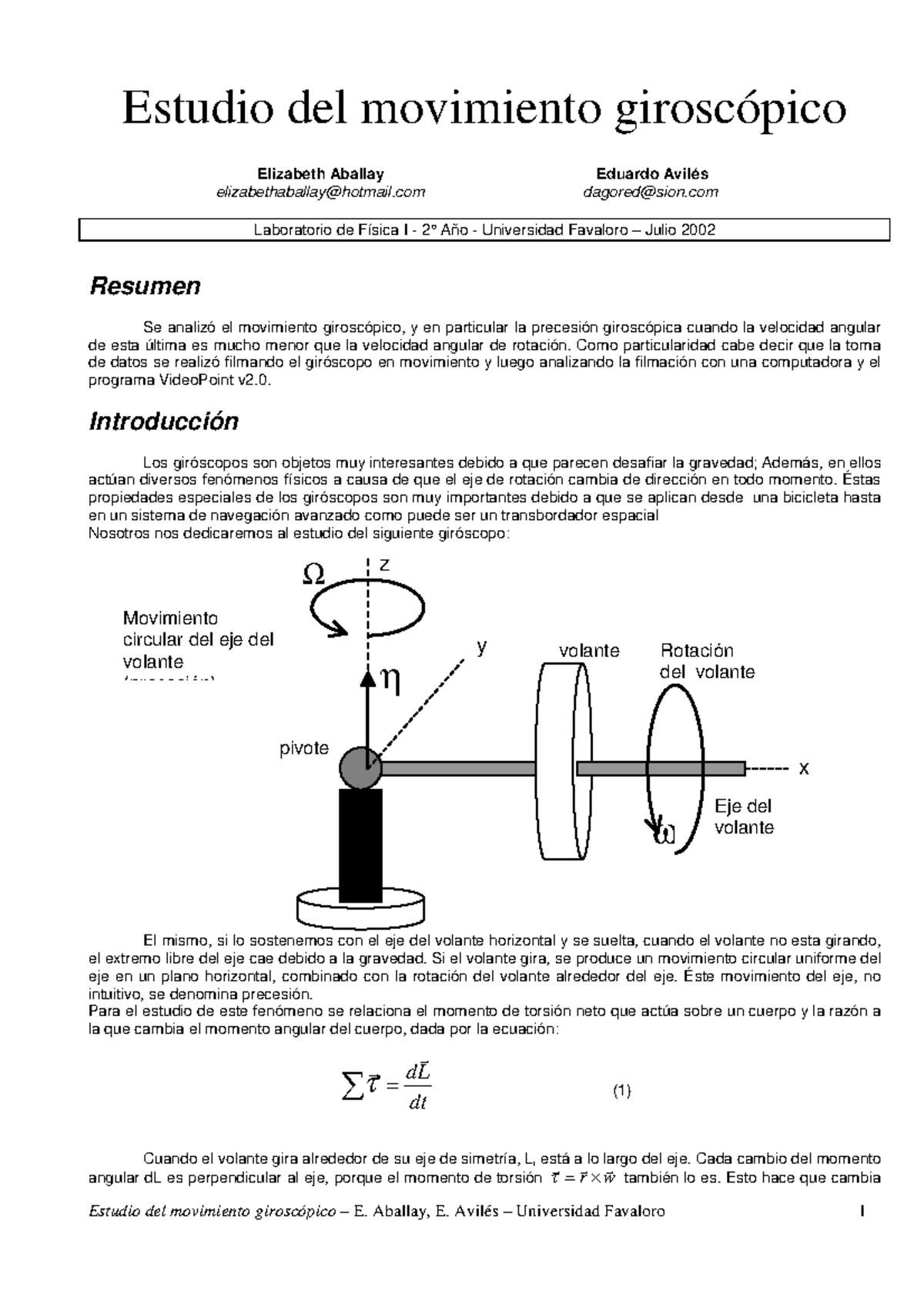 Giroscopo 2k2 (1) - Calculos giroscopio - Estudio del movimiento ...