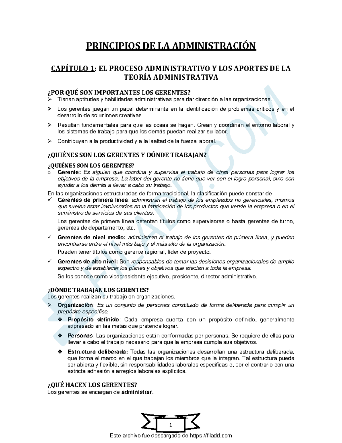 PDA Resumen-1 - Warning: TT: undefined function: 32 1 PRINCIPIOS DE LA ADMINISTRACIÓN CAPÍTULO 1 ...
