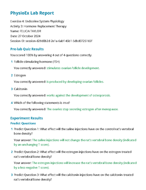 Physio Ex Exercise 10 Activity 3 - PhysioEx Lab Report Exercise 10 ...