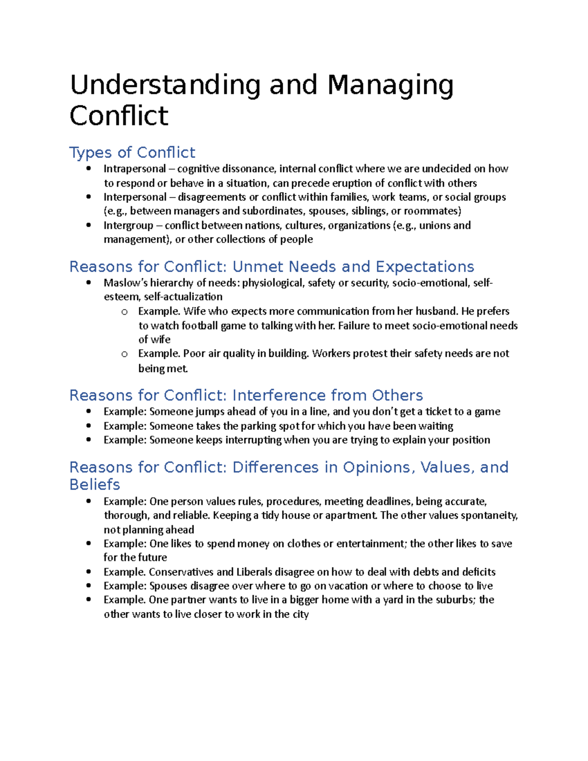 Understanding and Managing Conflict - Understanding and Managing ...