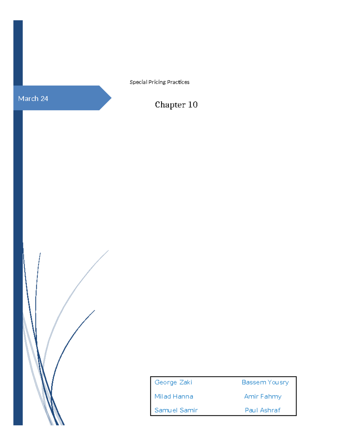 Economic project ch.10 Special Pricing - March 24 George Zaki Bassem ...