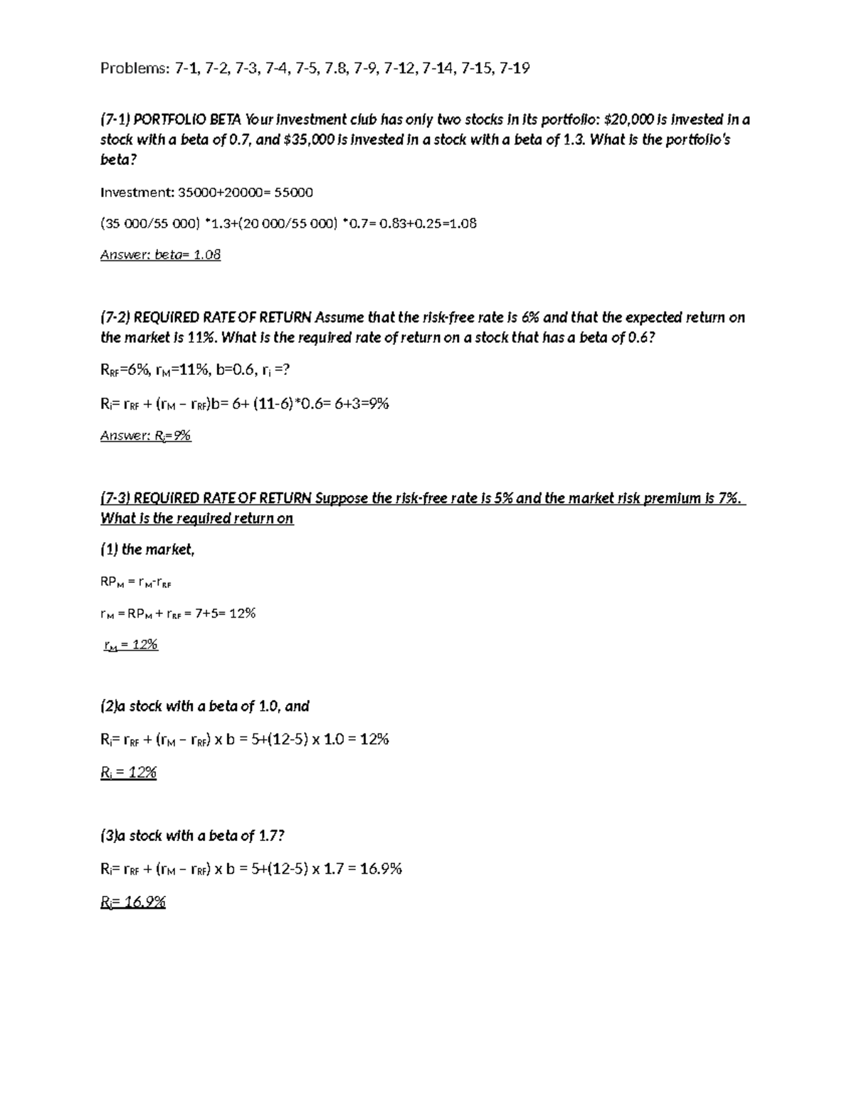 ACCG 6510- assignment 5,ch7 - Problems: 7-1, 7-2, 7-3, 7-4, 7-5, 7, 7-9, 7-12, 7-14, 7-15, 7- (7 ...