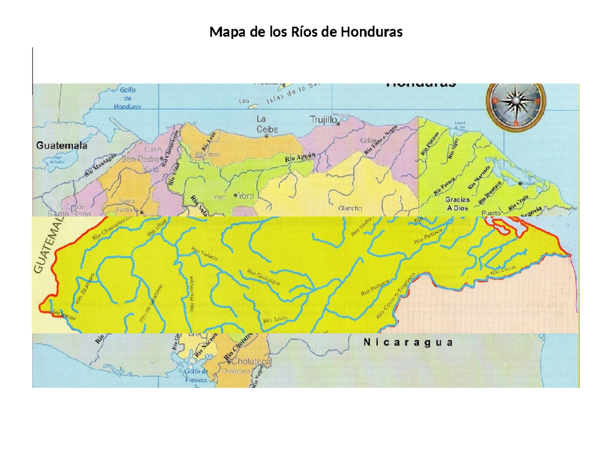 Mapa de los Ríos de Honduras - Redacción de ensayos - Mapa de los Ríos ...