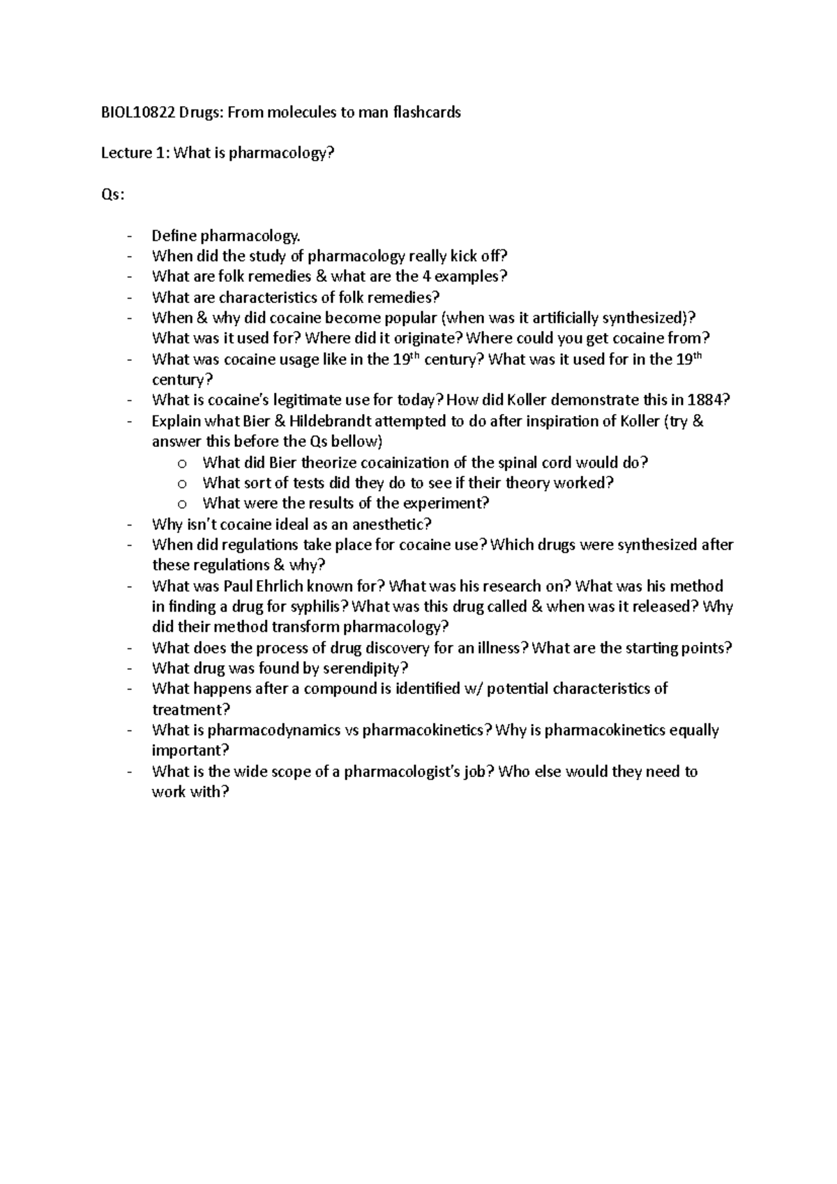 Drugs - When did the study of pharmacology really kick off? - What are ...