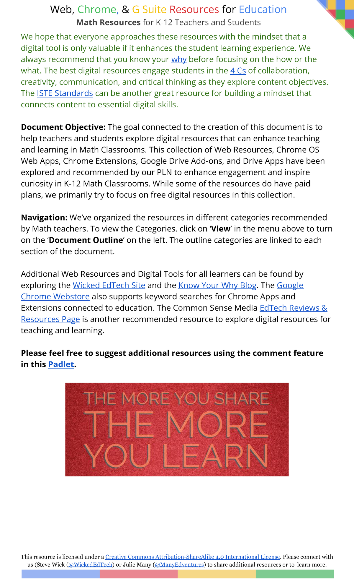 Digital Resources for Math - Web, Chrome, & G Suite Resources for Education Math Resources for ...