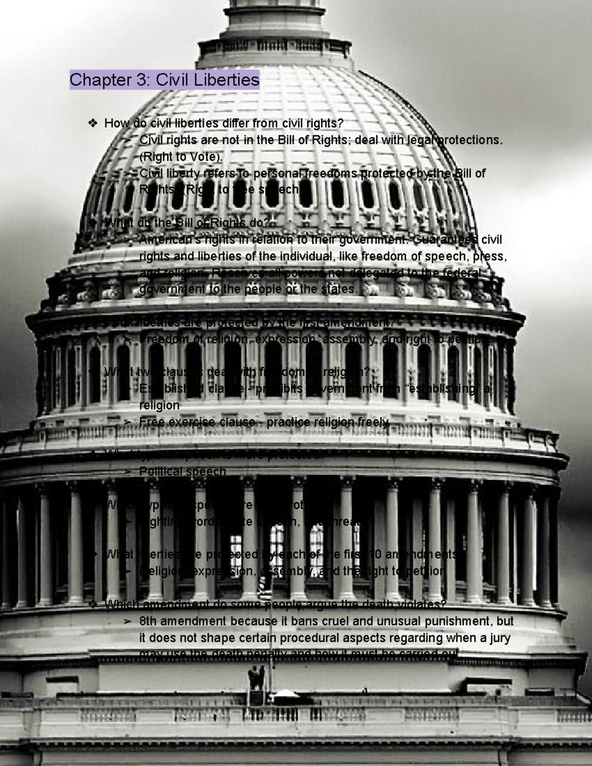 American Government - Chapter 3 study guide - Chapter 3: Civil ...