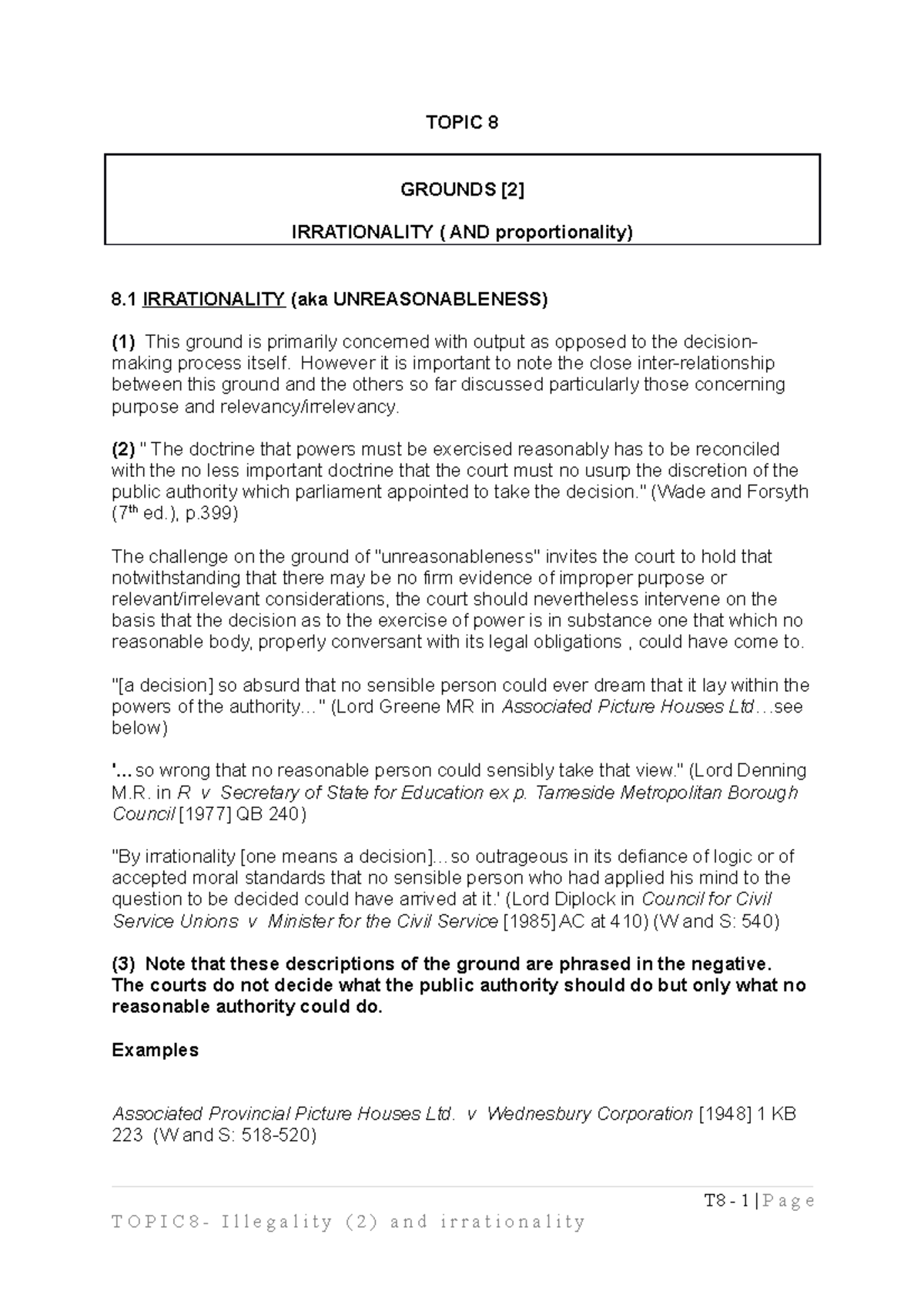 Topic 8 - lecture note - LLB1PUB - LSBU - Studocu