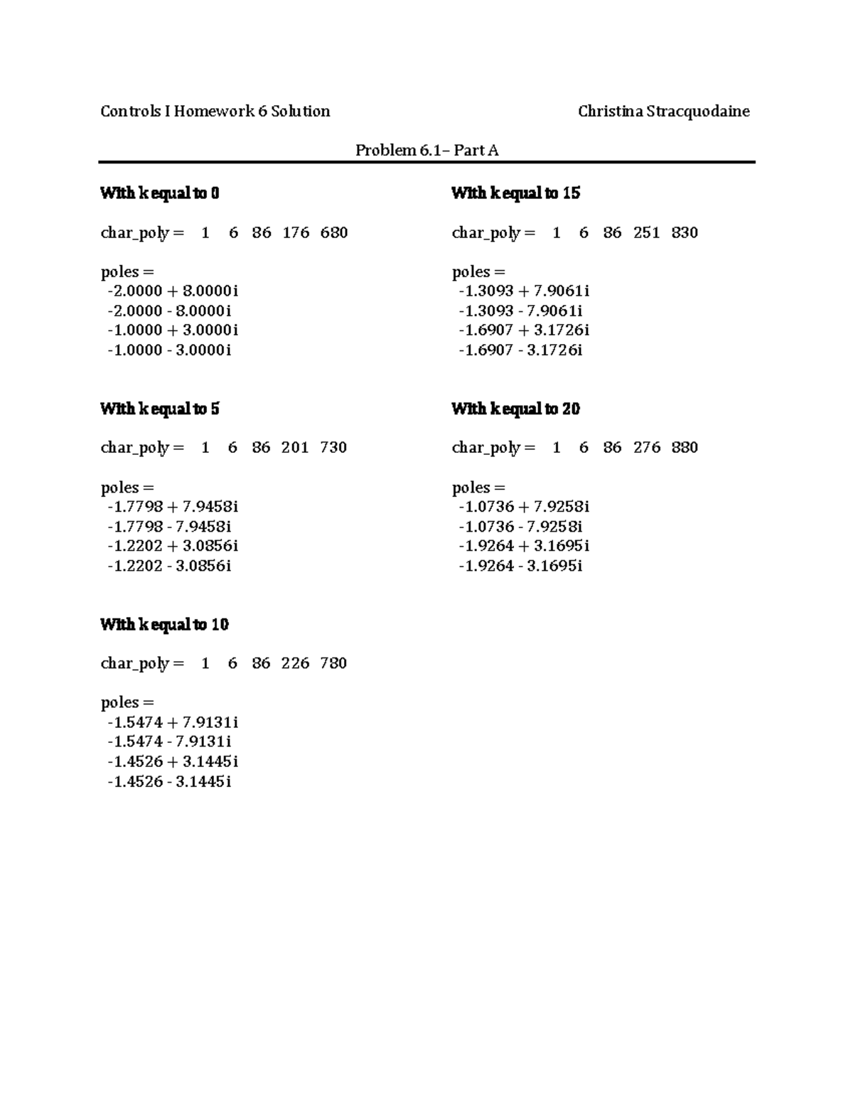 Controls I Homework 6 Solution - Controls I Homework 6 Solution ...