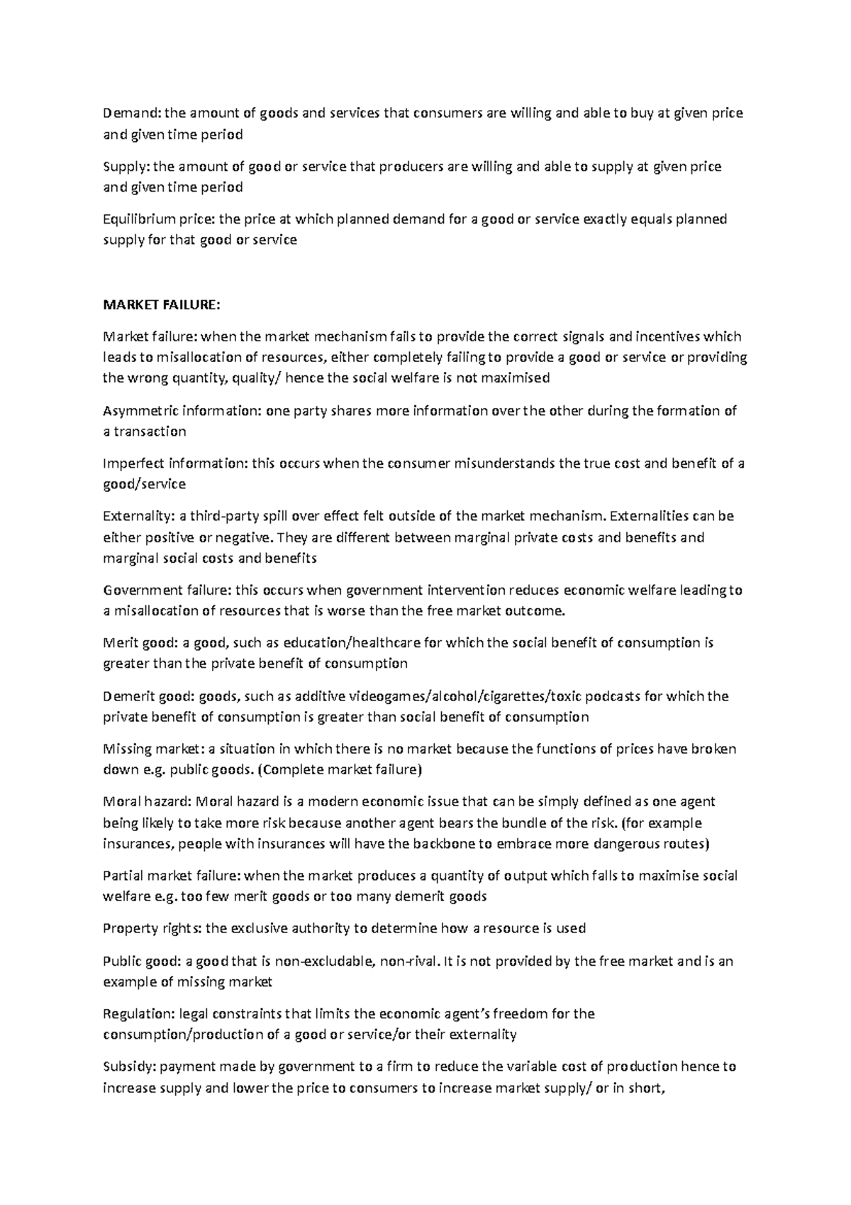 Key Economics definitions - Demand: the amount of goods and services ...