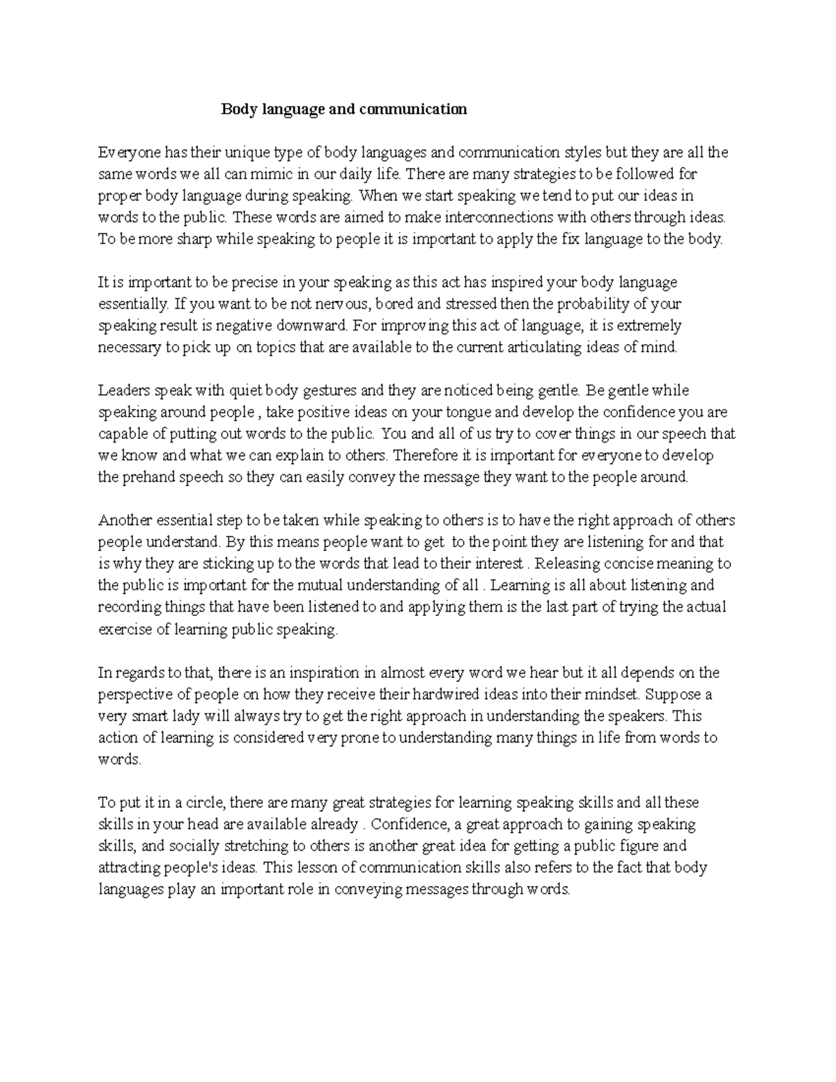 Body language and communication - There are many strategies to be ...