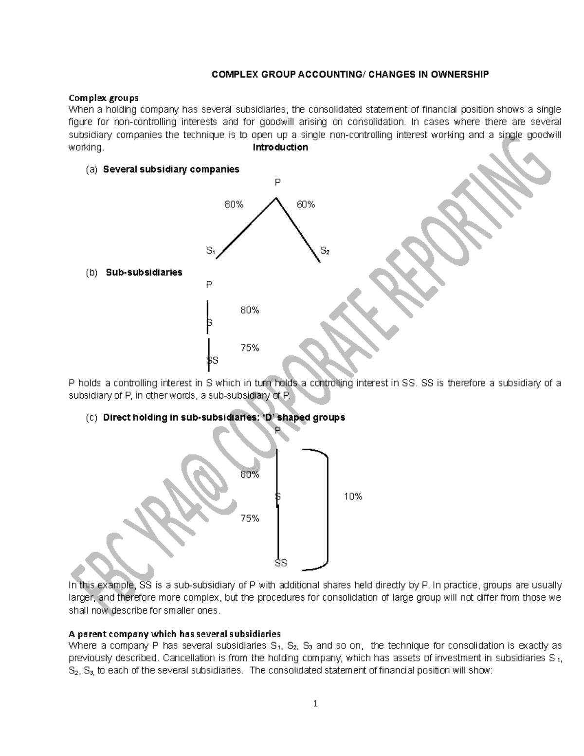 Revised Complex Group Accounting - COMPLEX GROUP ACCOUNTING/ CHANGES IN ...