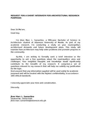 Req letter for interview serzo With letter head - REQUEST FOR A SHORT INTERVIEW FOR ...
