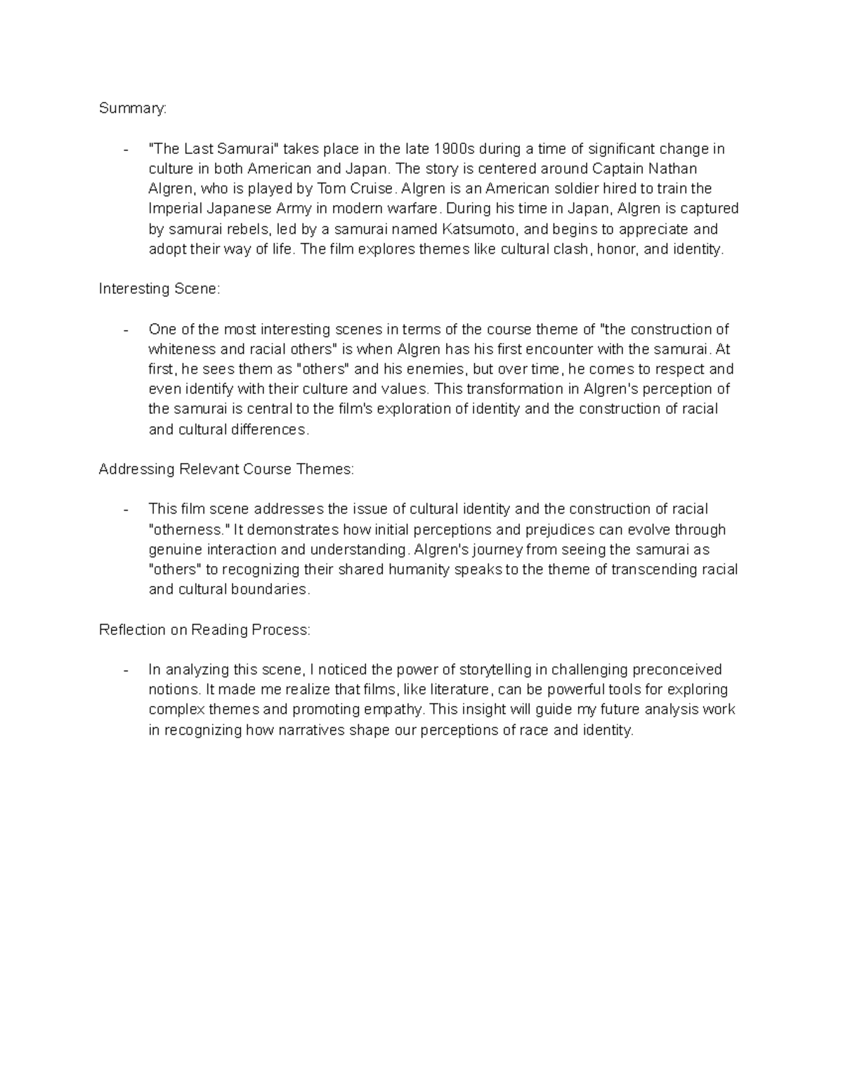 Last Samurai Review - Summary: - "The Last Samurai" takes place in the ...