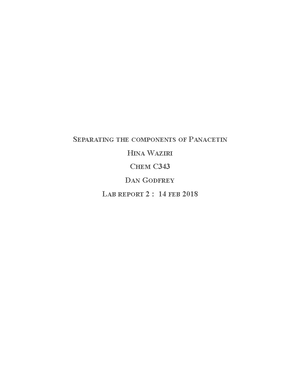 C343 Exp. 5 Lab Report - Experiment 5 Lab Report Data/Data Analysis ...