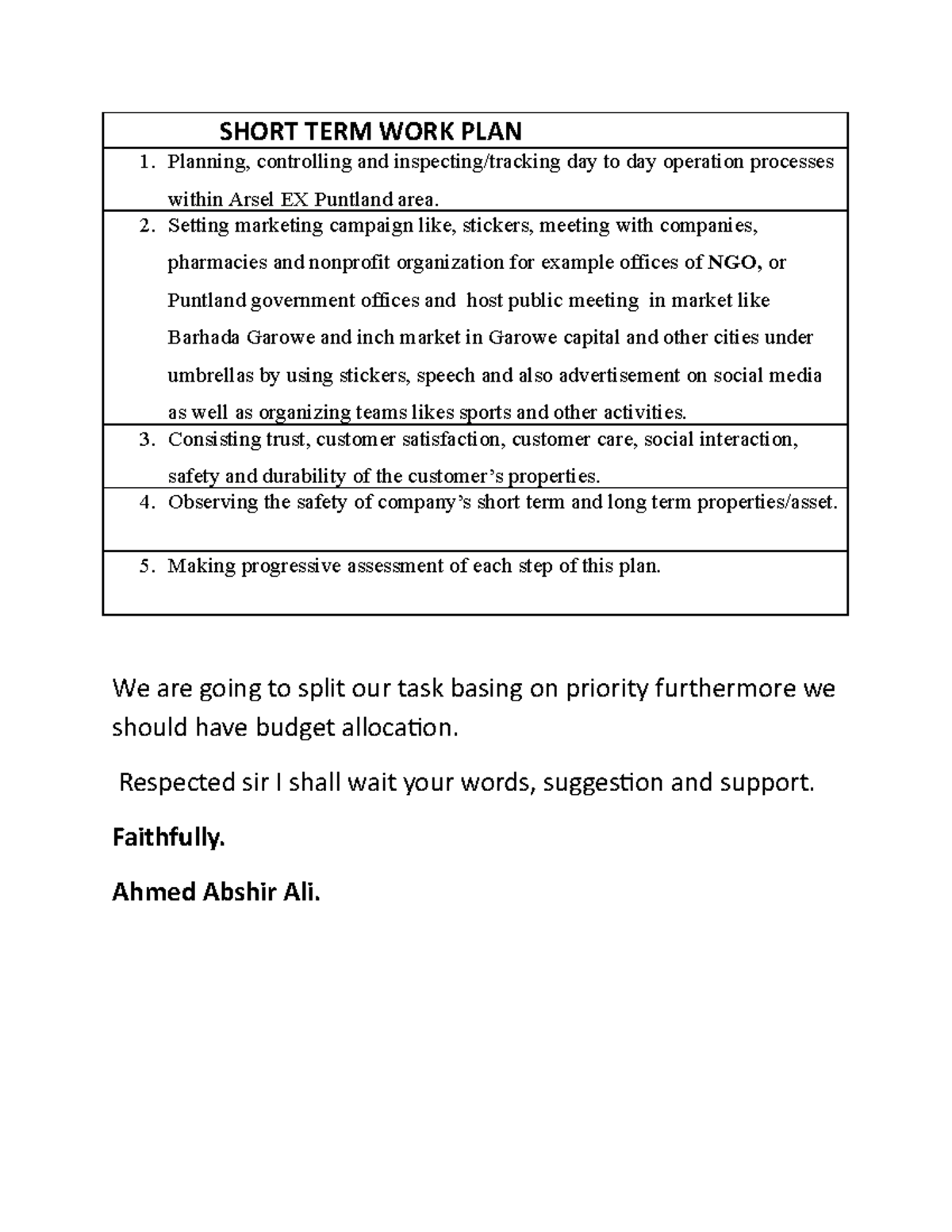 Short term work plan - This course outline will helps and guide the ...