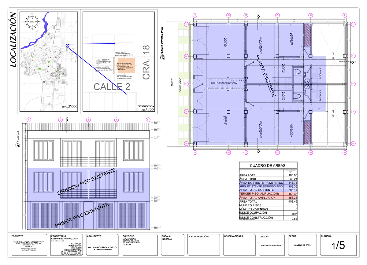 CASA Fabian- Licencia 1 - NE. NF. +3. NE. +/- 0. NE. +5. NE. +8. NE. +2 ...